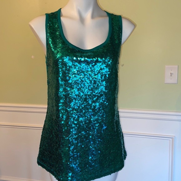 Versona | Tops | Tank Sequin Greenl | Poshmark
